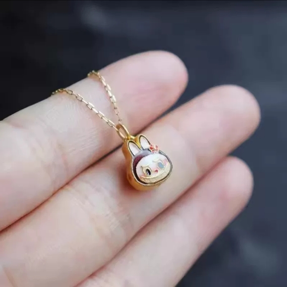 Labubu | Jewelry | Limited Labubu Zimomo Bunny Necklace 8k Gold Cutie ...